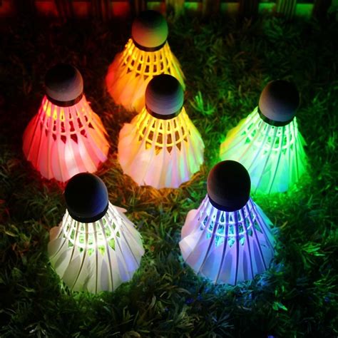 Kevenz 6 Pieces Led Shuttlecock Badminton Shuttlecocks Set Dark Night
