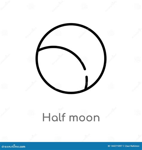 Icono Del Vector De La Media Luna Del Esquema L Nea Simple Negra Aislada Ejemplo Del Elemento