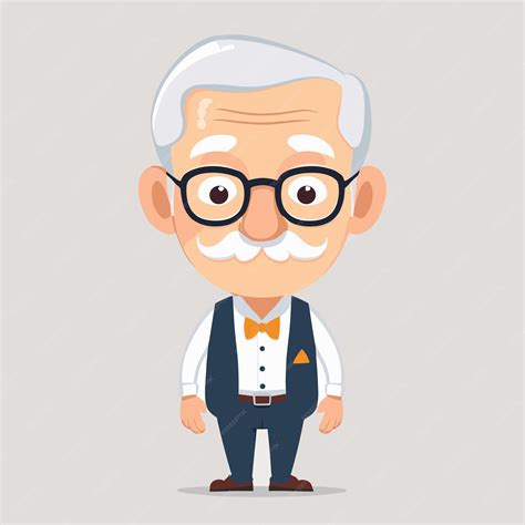 Premium Vector Cute Grandpa Cartoon Illustration