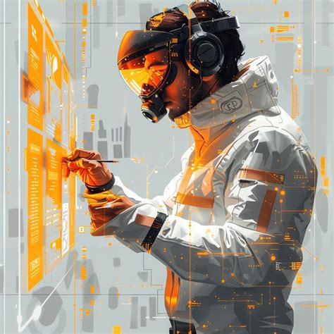 Cybersecurity Analyst Bioinformatics Specialist Illustrated Flat Minimal Design Premium Ai