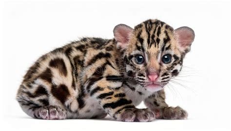 Twomonthold Clouded Leopard Cub Stock Illustrations 4 Twomonthold
