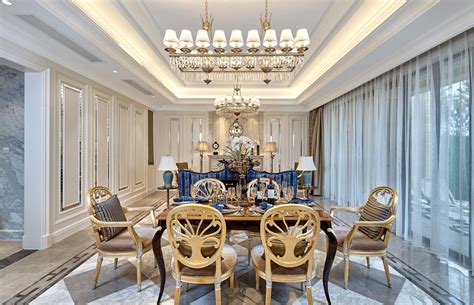 深圳恒大御水庄园法式风格180平米设计方案 客厅吊灯装修效果图 装信通网