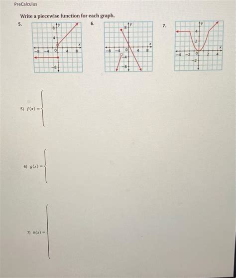 Solved Write A Piecewise Function For Each Graph 5 6 7