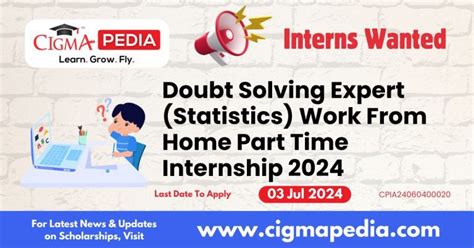 Doubt Solving Expert Statistics Work From Home Part Time Internship 2024 How To Apply For
