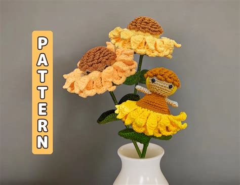 Reversible Sunflower Fairy Crochet Pattern Amigurumi Doll Pdf Etsy