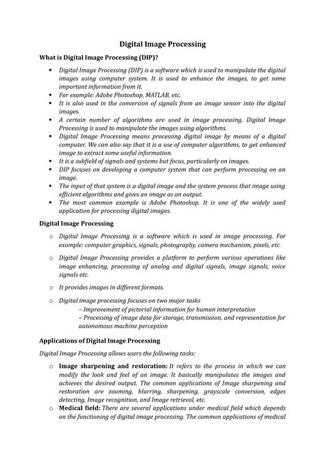 Digital Image Processing Introduction Digital Image Processing What Is Digital Image