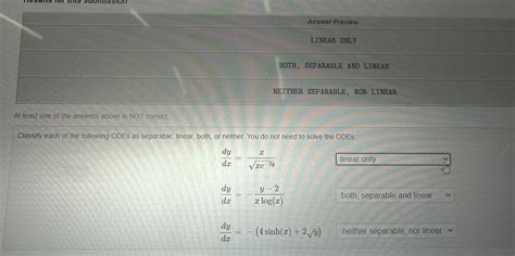 Solved Classify Each Of The Following Odes As Separable