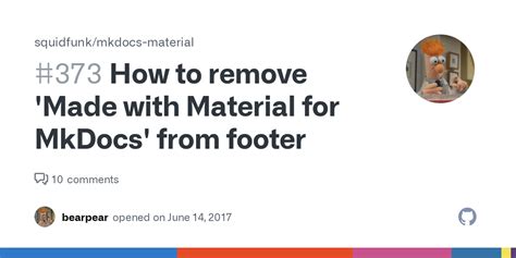 How To Remove Made With Material For Mkdocs From Footer · Issue 373 · Squidfunkmkdocs
