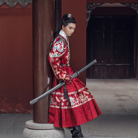 汉尚华莲乾坤原创正品明制汉服春秋曳撒男女同款织金飞鱼服帅气 虎窝淘