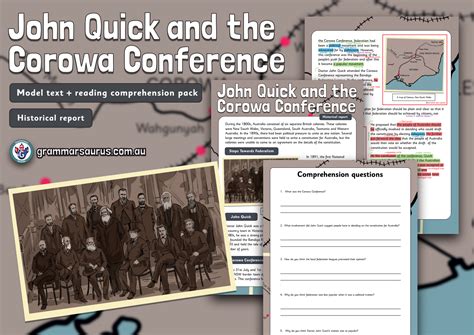 Year 6 Model Text Report John Quick And The Corowa Conference Grammarsaurus Australia