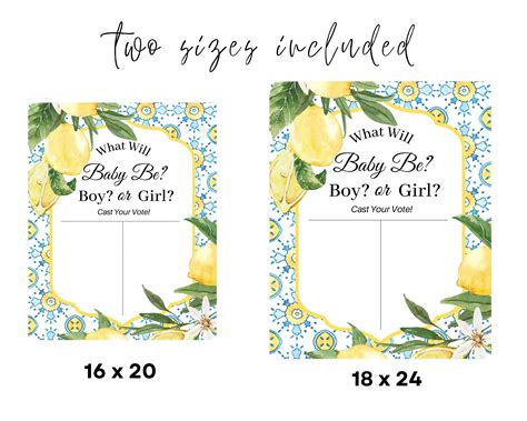 Lemon Tile Gender Voting Poster Template With Bonus Lemon Stickers