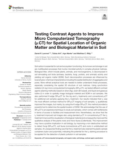 Pdf Testing Contrast Agents To Improve Micro Computerized Tomography