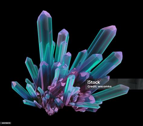 3d 렌더링 디지털 일러스트 레이 션 아쿠아 마린 크리스털 Faceted 보석 지질학 너 겟 미네랄 컬렉션 검은 배경에 고립 된 클립 아트 세트 3차원 형태에 대한 스톡