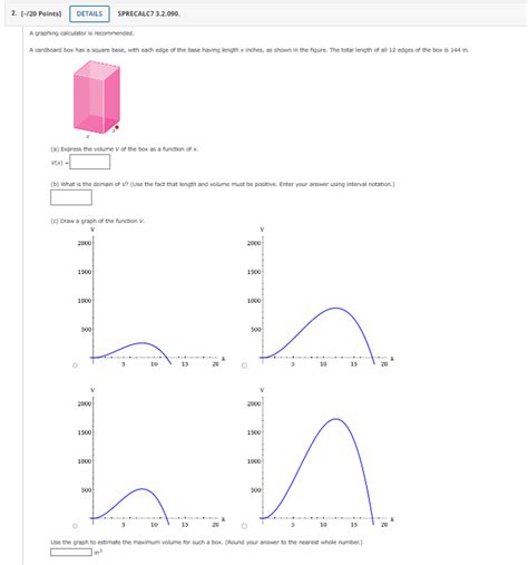 Solved C Draw A Graph Of The Function V Use The Graph To