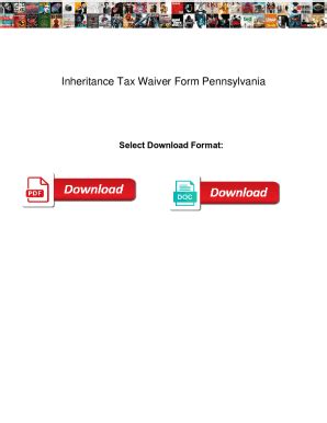 Fillable Online Inheritance Tax Waiver Form Pennsylvania Inheritance Tax Waiver Form
