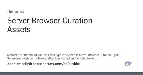 Server Browser Curation Assets — Unturned 3x Documentation
