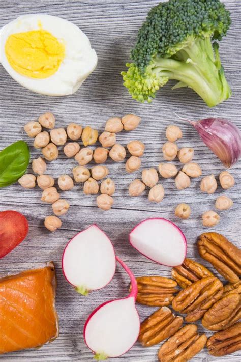 Healthy Food Containing Natural Selenium Fiber And Other Vitamins Or Minerals Stock Image