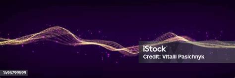 디지털 동적 입자 파동 흐름 물결 모양의 진폭 사운드 미래 음악 기술 개념입니다 3d 렌더링 3차원 형태에 대한 스톡 사진 및 기타 이미지 Istock