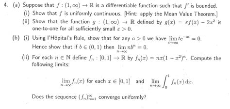 Solved A ﻿suppose That F 1 ∞ →r ﻿is A Differentiable