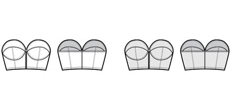 지퍼업 클로저 스트랩리스 슬림핏 크롭 길이가 있는 데님 뷔스티에 탑 테크니컬 패션 일러스트 플랫 브라 0명에 대한 스톡 벡터 아트 및 기타 이미지 Istock