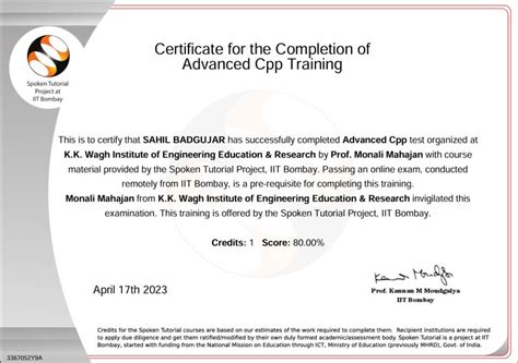 Sahil Badgujar On Linkedin Achievementunlocked Cpp Advancedprogramming Iitbombay