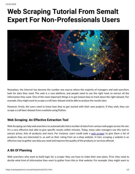 Web Scraping Tutorial From Semalt Expert For Non Professionals Users