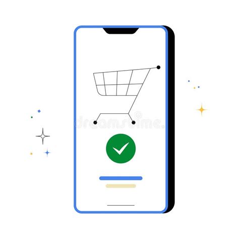 Shopping Cart With Checkmark In Flat Vector Illustration Symbolizing Online Shopping Order
