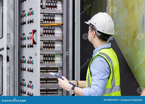 Electrical Engineer Working In Control Room Electrical Engineer Man
