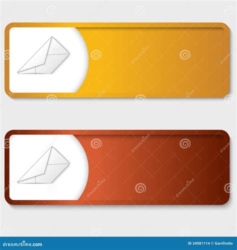 Set Of Two Text Boxes Stock Vector Illustration Of Envelope 34981114