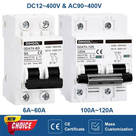 Dihool Dc Ac Circuit Breaker 400v 100a 125a Mcb 400v 15a 30a 40a 60a