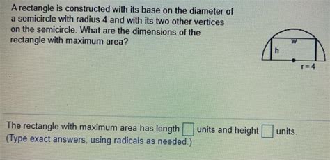 Solved A Rectangle Is Constructed With Its Base On The Chegg