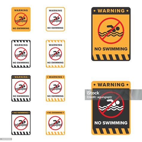 수영 아이콘 기호 벡터 디자인 수영 활동을위한 위험한 지역 아이콘 보드 없음 인명 구조원에 대한 스톡 벡터 아트 및 기타 이미지 인명 구조원 검은색 경계 표지