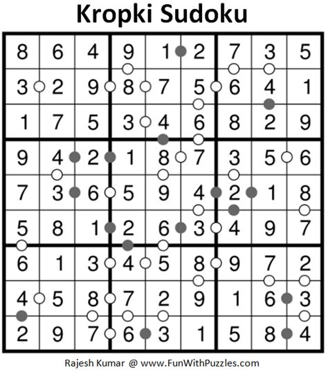 Kropki Sudoku Puzzles Fun With Sudoku 218 Solution