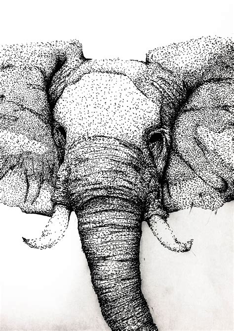 Stippling Art Elephant Stippling Art Dots Art Art Photography