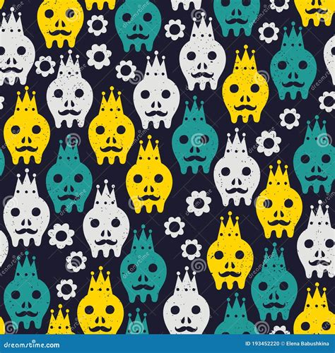 Skull Seamless Pattern Vector Illustration Stock Vector Illustration