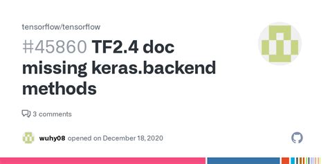 Tf24 Doc Missing Kerasbackend Methods · Issue 45860 · Tensorflow