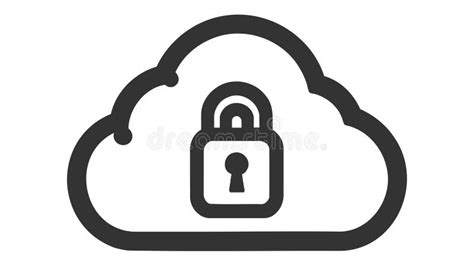 Outline Cloud Security Icon Cloud Security Vector Illustration Stock Vector Illustration Of