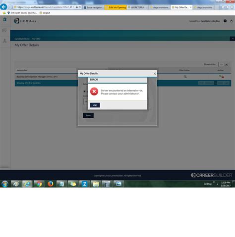 [wt 8098] Careerbuilder Demo Company Recruit Flow Issues Workterra Jira