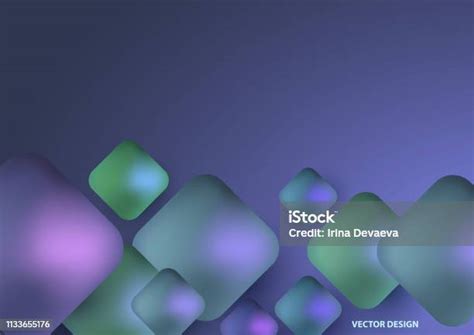 체적 볼록 모양의 형태로 컬러 사각형의 현대 유행 배경 밝고 화려하 고 빛나는 색상 그라데이션에 대한 스톡 벡터 아트 및 기타 이미지 그라데이션 기하 도형 다중 색상