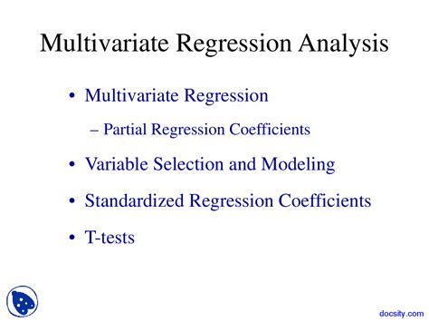 Multivariate Regression Analysis Quantitative Methods In Public