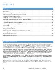SPSS Lab 1 3 Pdf SPSS LAB 1 CONTENTS A SPSS Lab I Introduction 1 B Starting SPSS 2 C