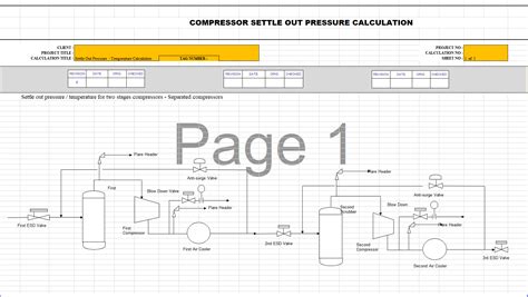 Compressor Settle Out Pressure Calculation Excel Template