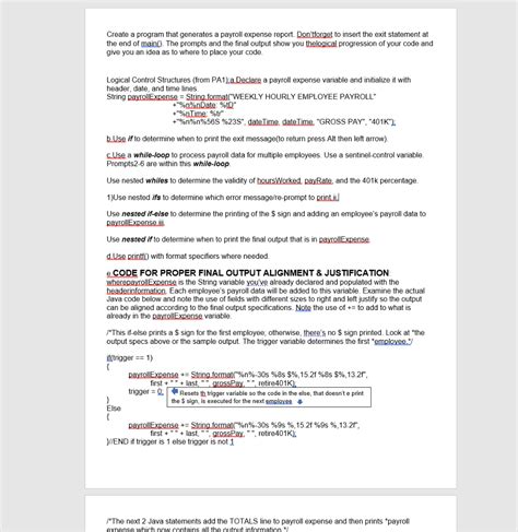 Solved The Next 2 Java Statements Add The Totals Line To