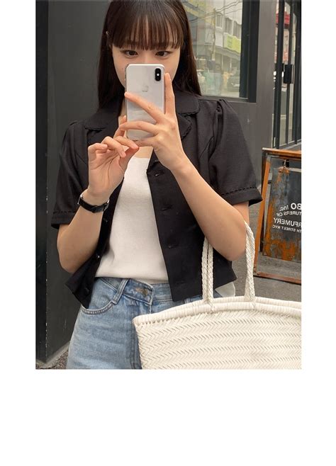 Made 블리안 카라넥 크롭 숄더퍼프 레이스 반팔 트위드자켓 44~100 ♥핫핑♥ Made 블리안 카라넥 크롭 숄더퍼프 레이스 반팔 트위드자켓 44~100 ♥핫핑♥