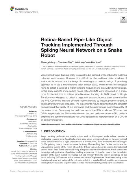 Pdf Retina Based Pipe Like Object Tracking Implemented Through Spiking Neural Network On A