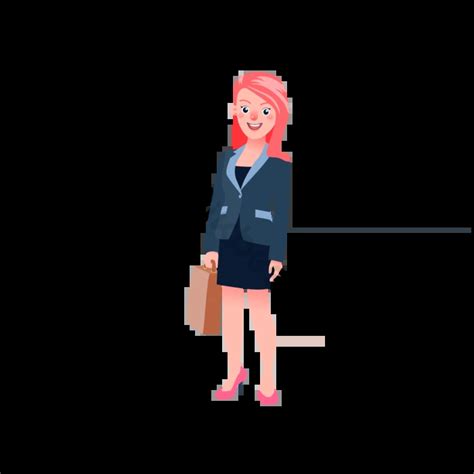 벡터 일러스트 레이 션 격리 된 비즈니스 여성 캐릭터 작업 일러스트 Png Ai 무료 다운로드 Pikbest