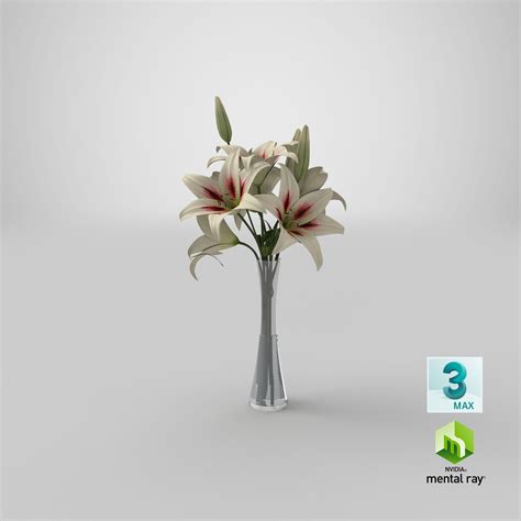 白百合花瓶 3d模型 49 3ds C4d Ma Obj Max Fbx Unitypackage Upk Gltf
