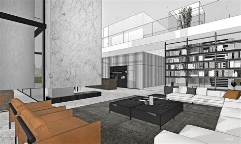 Tolko Residence 54 Interior Sketchup Edition On Behance Interior Architecture