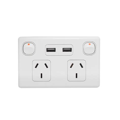 SAA 10A Gpo Powerpoint Double USB Switch Socket Wall Socket And Switch Socket Wall