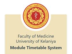 Module Timetable System Mts Faculty Of Medicine University Of Kelaniya